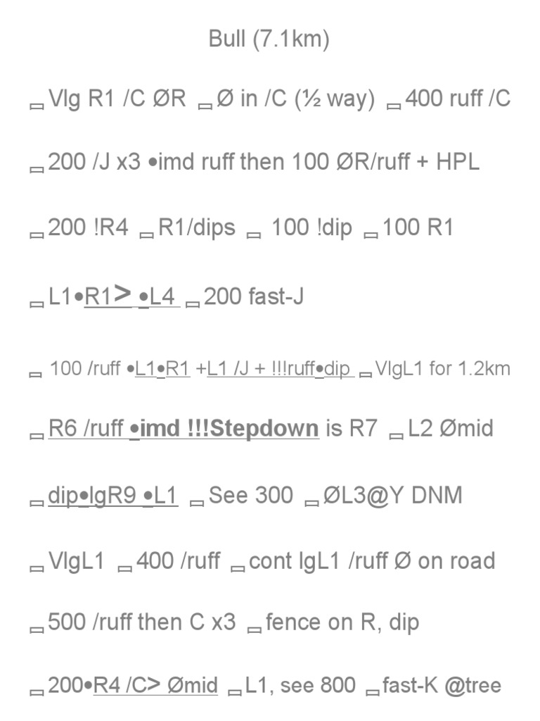 Rally Pace Notes for Bull Stage | PDF