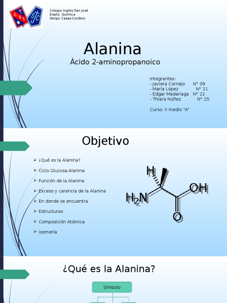 Funciones y Estructura de la Alanina | PDF | Alanina | Isómero