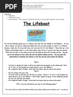 The Lifeboat Activity | PDF | Self-Improvement