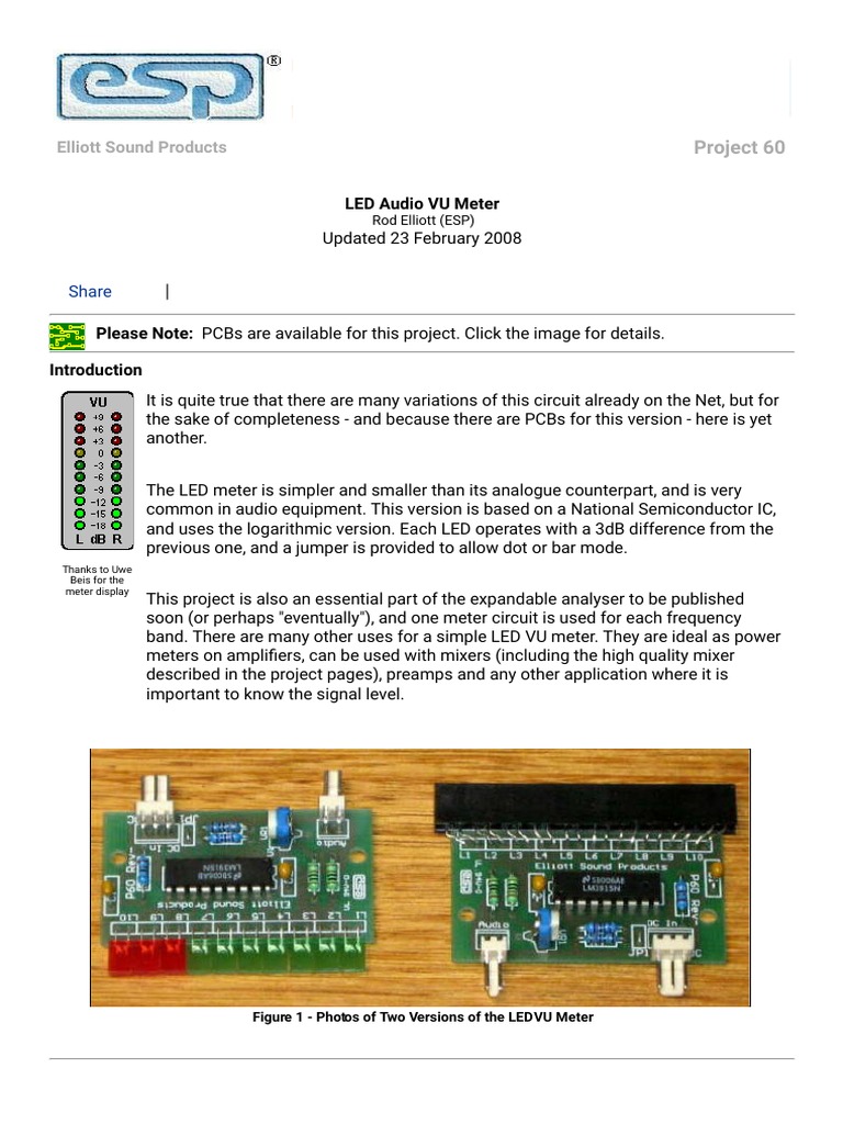 LED Audio VU Meter | Download Free PDF | Rectifier | Resistor