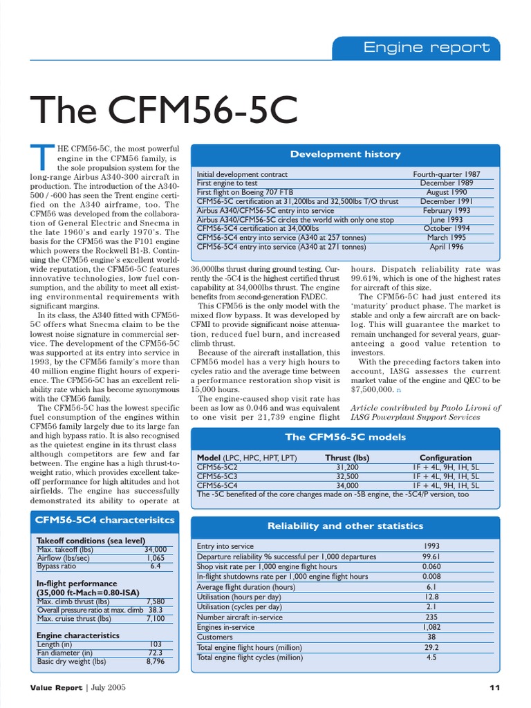 CFM56 C PDF | PDF | Internal Combustion Engine | Aerospace Engineering