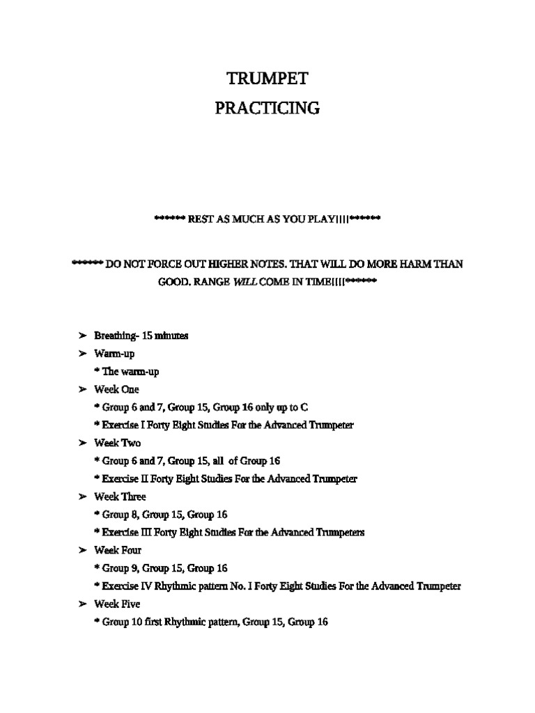 Trumpet Practice | PDF