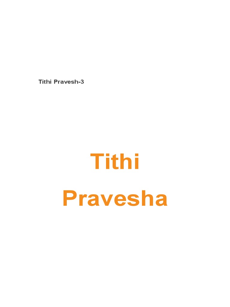 Tithi Pravesh-34 | PDF | Esoteric Cosmology | Hindu Astrology
