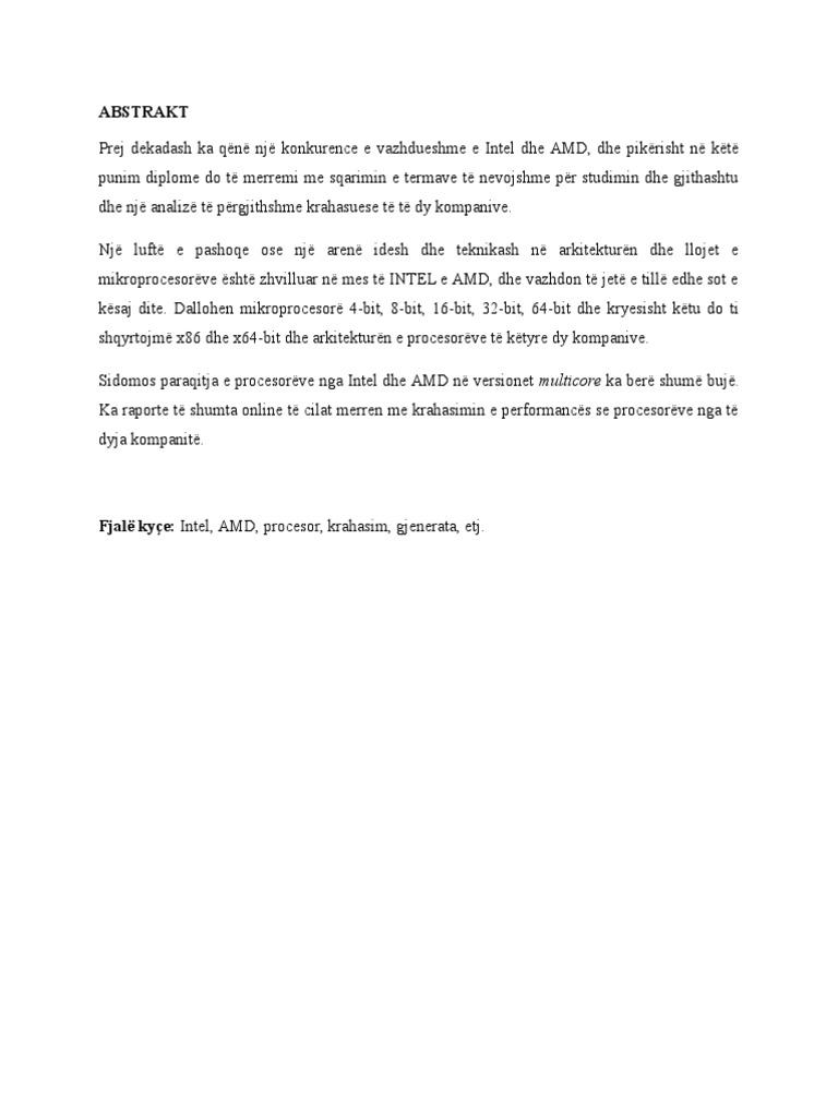 Teme Diplome Bachelor - Procesoret Intel Vs AMD | PDF