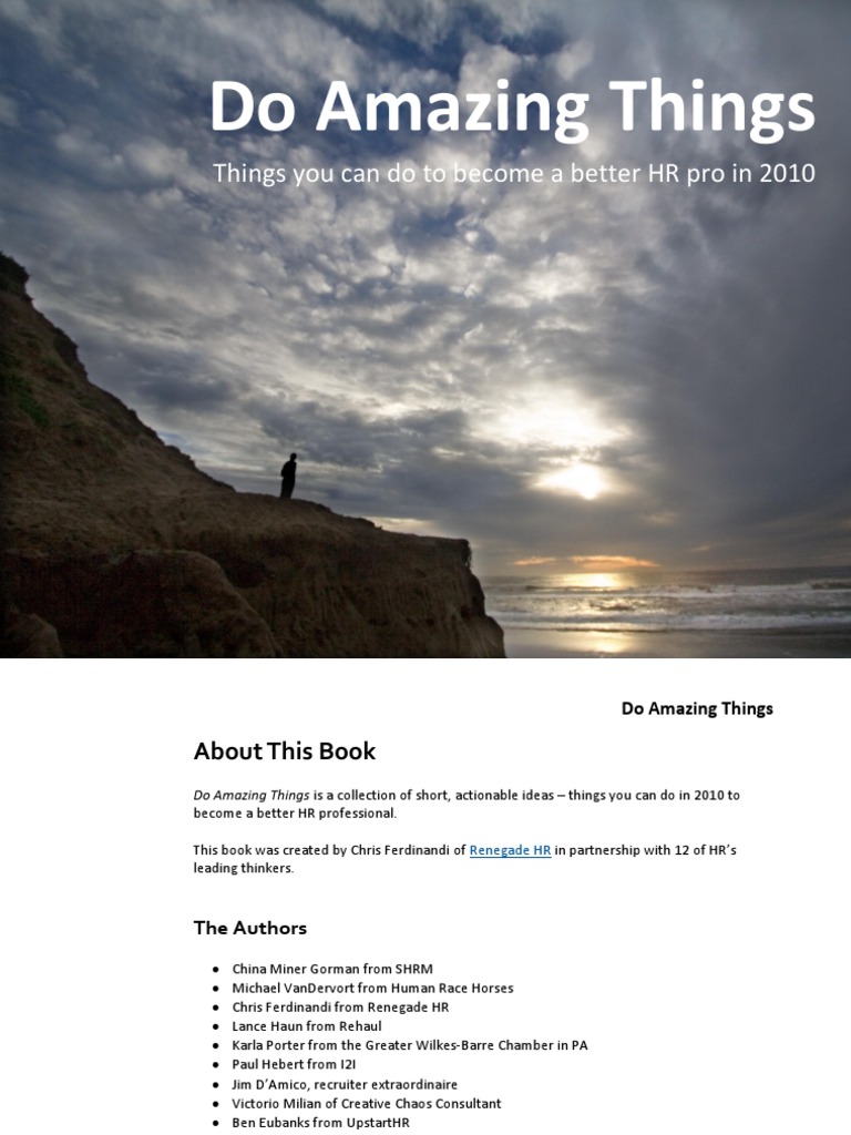 Do Amazing Things 2010 | PDF | Employee Retention | Human Resources