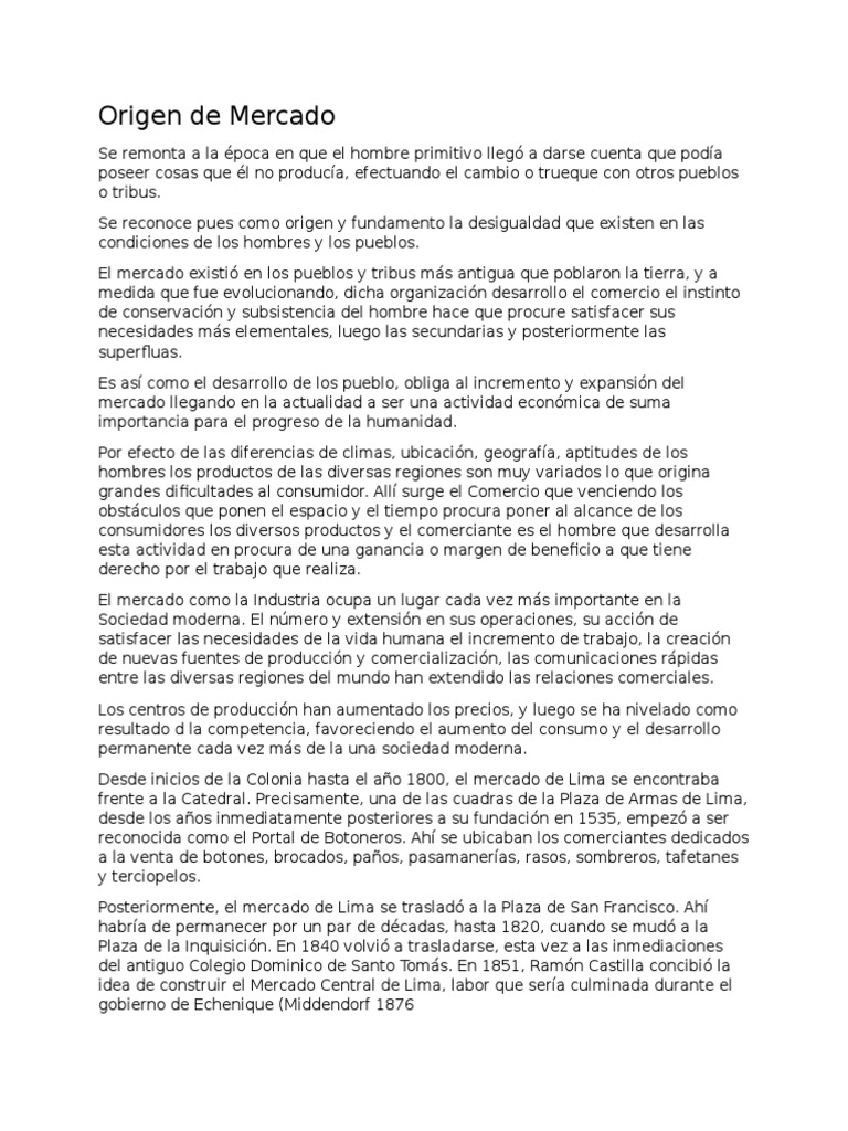 Origen de Mercado | PDF