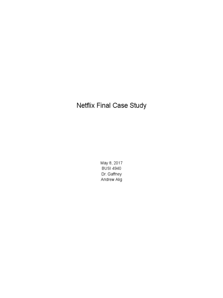 Netflix Final | PDF | Netflix | Strategic Management