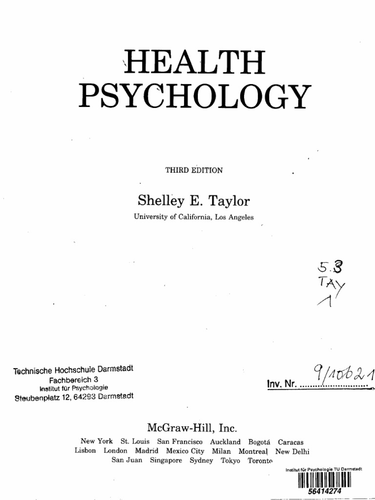 Health Psychology: Shelley E. Taylor | PDF | Coronary Artery Disease ...