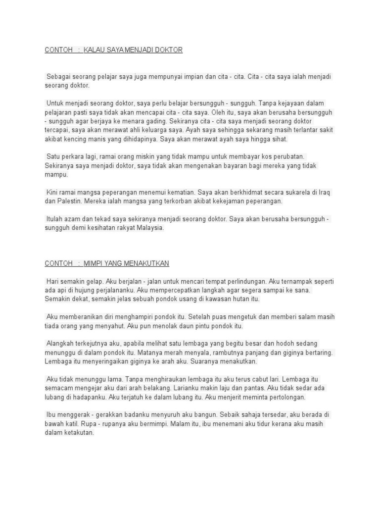 CONTOH Karangan Cereka | PDF