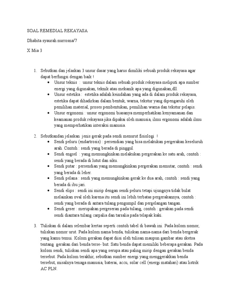 Soal Latihan Rekayasa | PDF | Sains & Matematika | Teknologi & Rekayasa