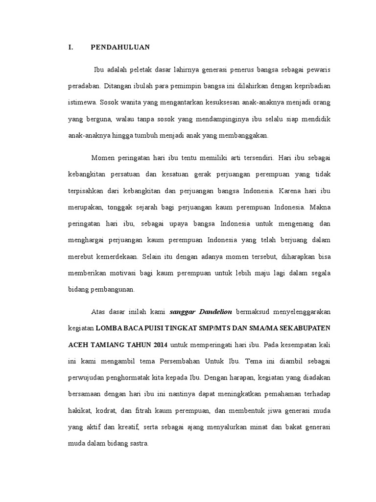 Proposal Hari Ibu | PDF