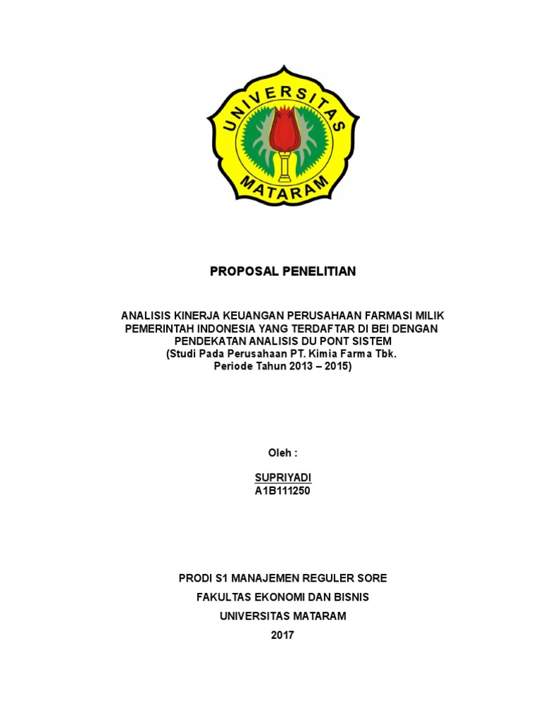 Cover Proposal Penelitian | PDF | Bisnis