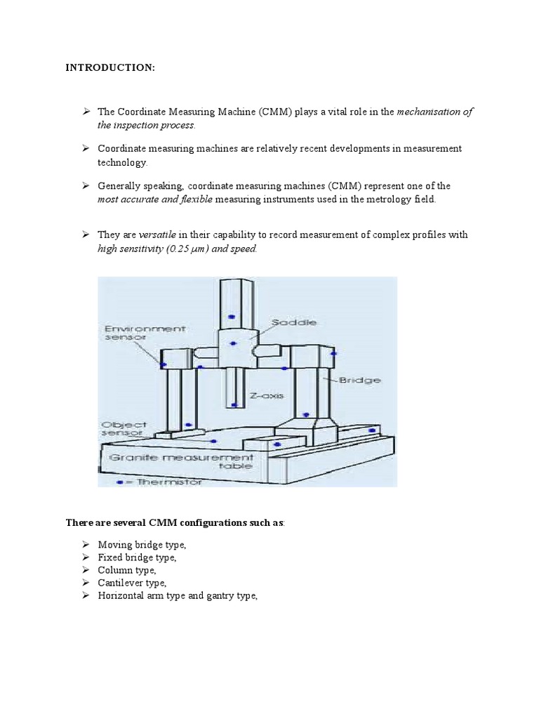 Main Parts of CMM | PDF | Equipment | Optics