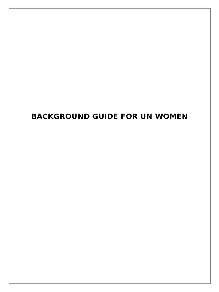 Background Guide UN Women | PDF | Millennium Development Goals | United ...