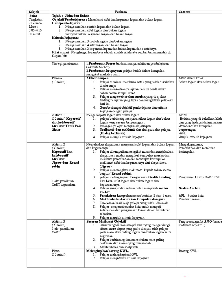 Contoh RPH PDP Abad 21 | PDF