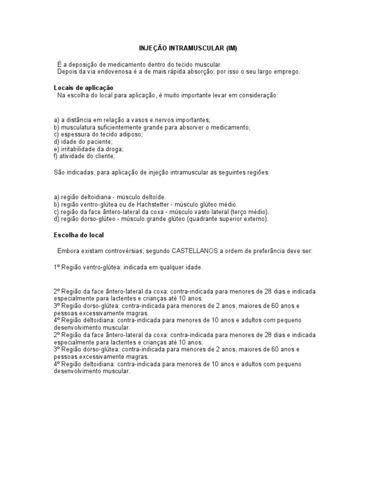 INJEÇÃO INTRAMUSCULAR