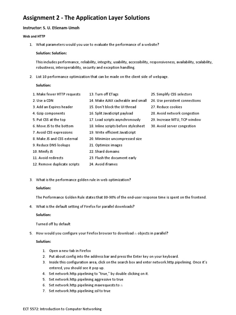 Assignment 2 - Optimizing Web Performance | PDF | Domain Name System | Port (Computer Networking)