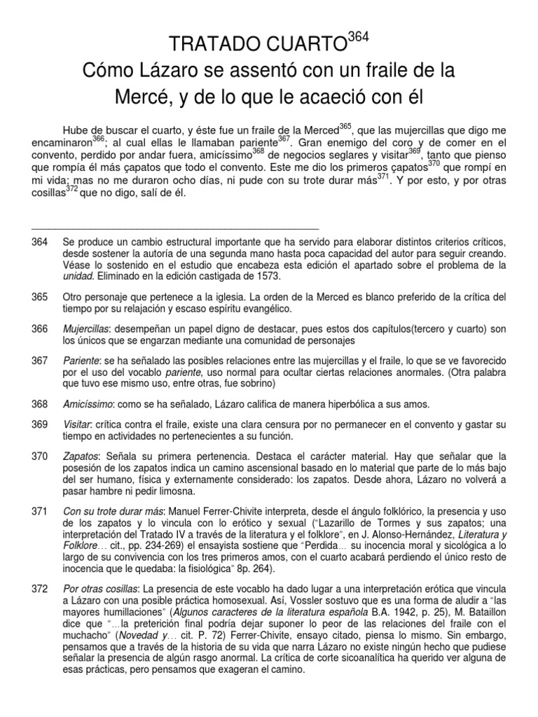 Lazarillo de Tormes Tratado IV | PDF