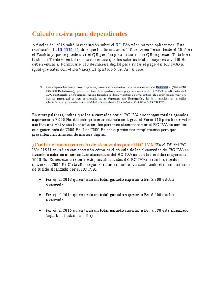 Regimen Del RC Iva 2017 | PDF | Salario mínimo | Salario