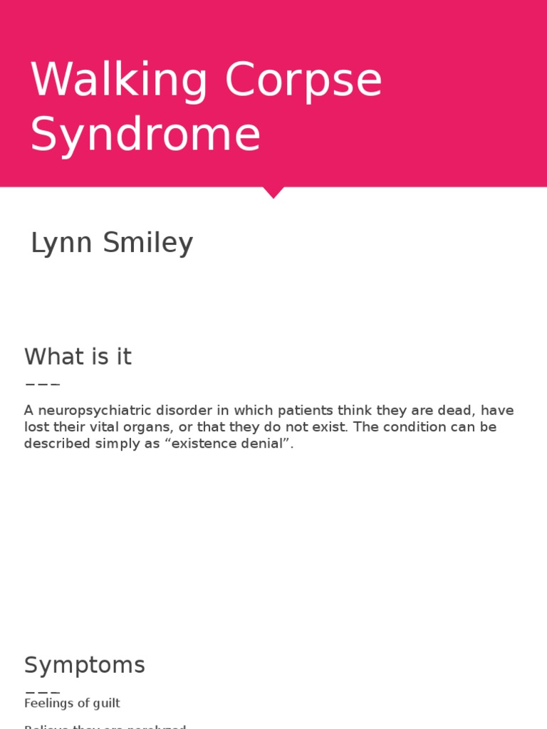 Walking Corpse Syndrome | PDF