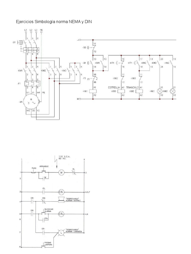 Ejercicios Simbología Norma NEMA y DIN | PDF