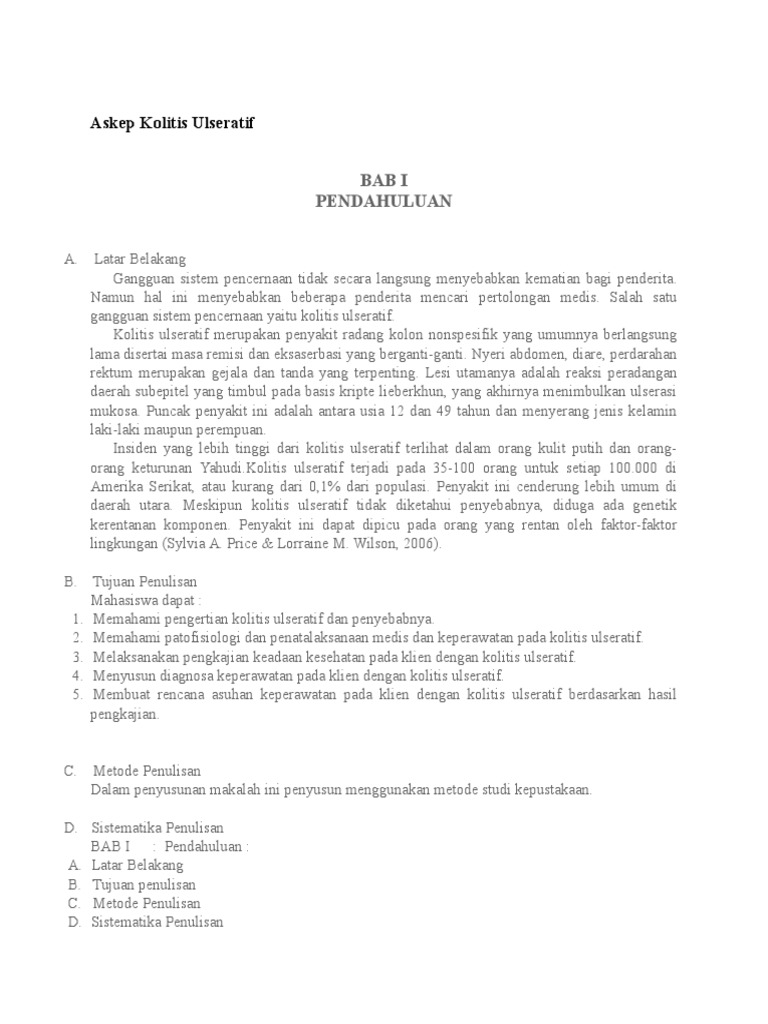 Askep Kolitis Ulseratif | PDF