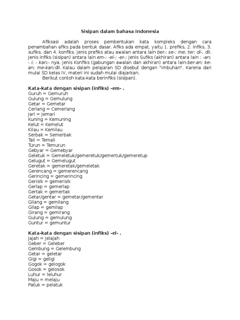 Pengertian dan Contoh Sisipan Bahasa | PDF | Karier & Perkembangan