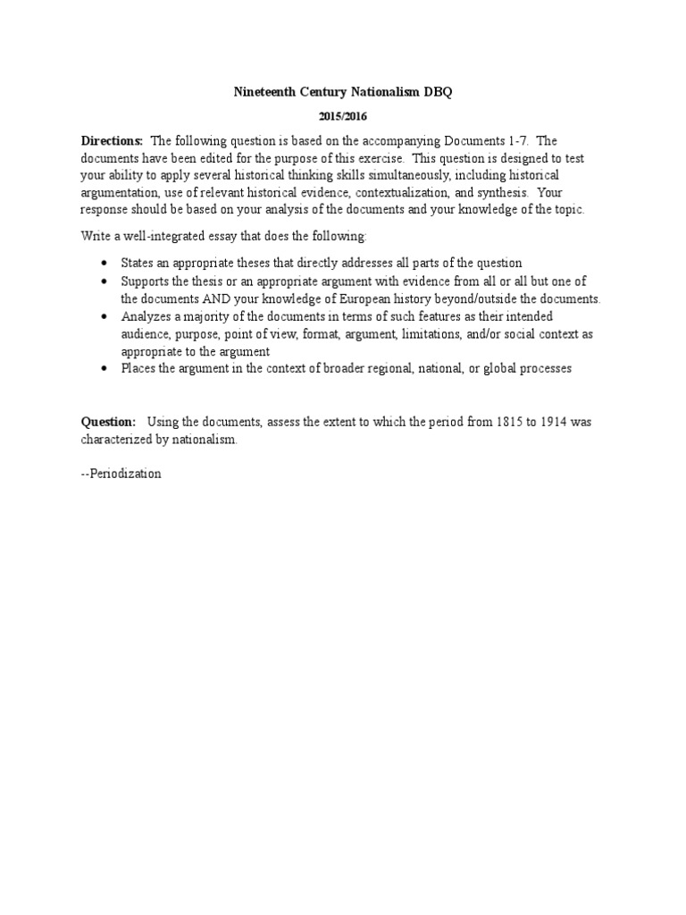 Nineteenth Century Nationalism DBQ 2016 | PDF | Karl Marx | Political ...