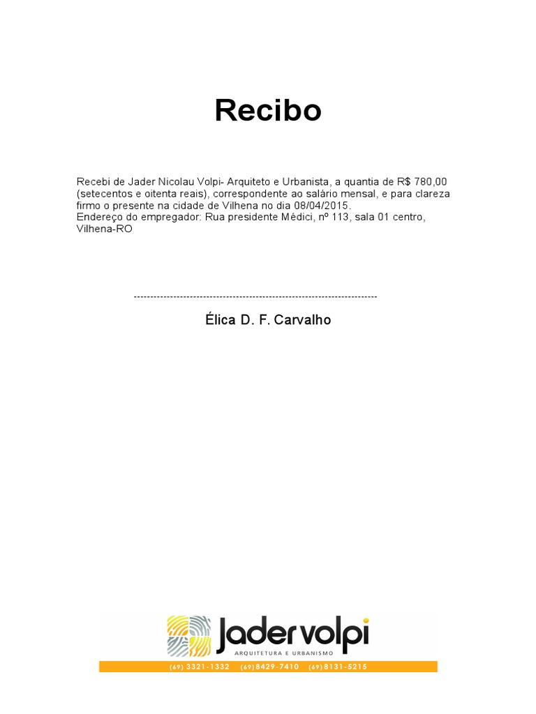 Recibo Modelo | PDF