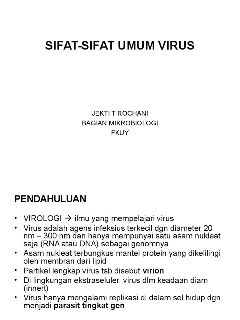 Sifat-Sifat Umum Virus | PDF