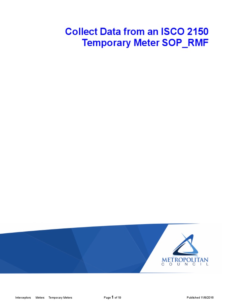 Isco 2150 Temporary Meter Data Collection Sop RMF Final | PDF ...