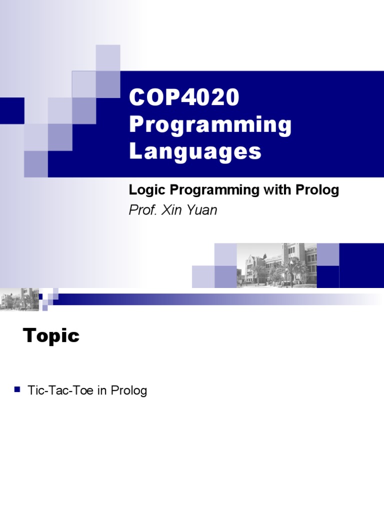 Cop4020 Programming Languages Logic Programming With Prolog Pdf Formal Methods Areas Of