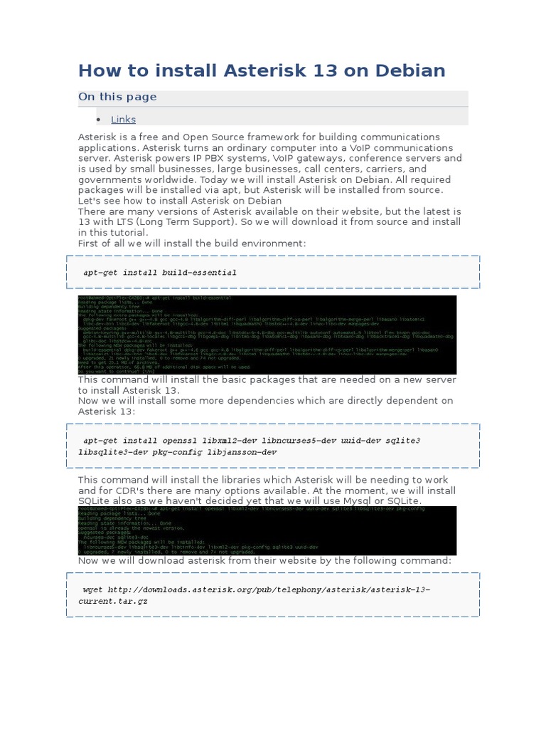 How To Install Asterisk 13 On Debian | PDF | Computer Networking ...
