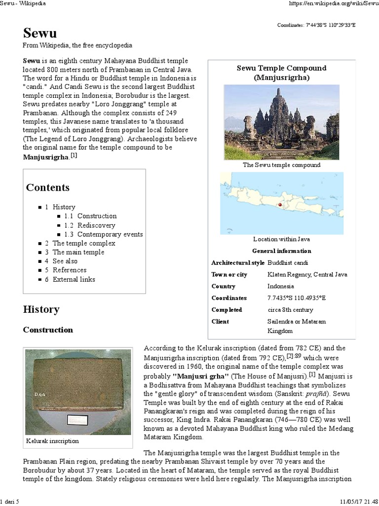 Candi Sewu | PDF | Religion And Belief