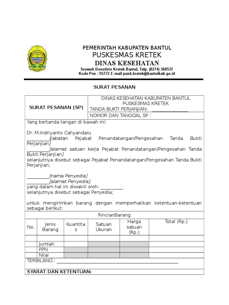 Draft Surat Pesanan | PDF