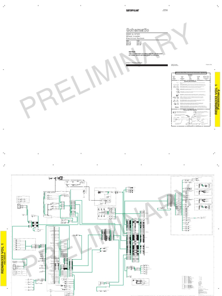 966H Electrical Schematic RENR6332 | PDF | Electrical Connector | Switch