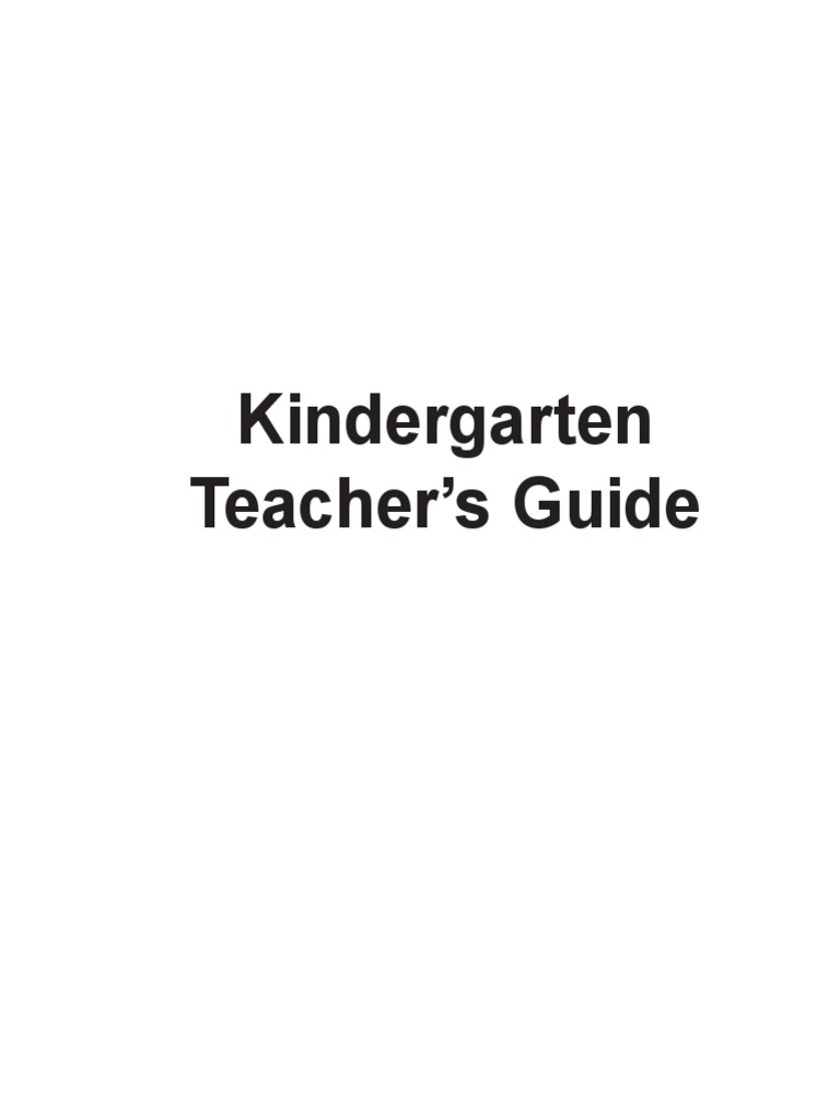 Kinder Teacher Guide (New) | PDF | Kindergarten | Curriculum