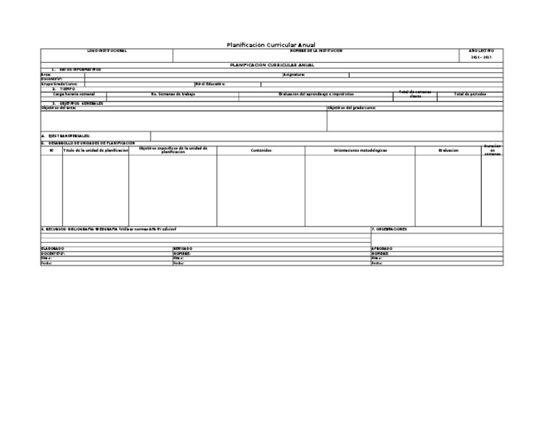 Formato PCA | PDF | Planificación | Compartir
