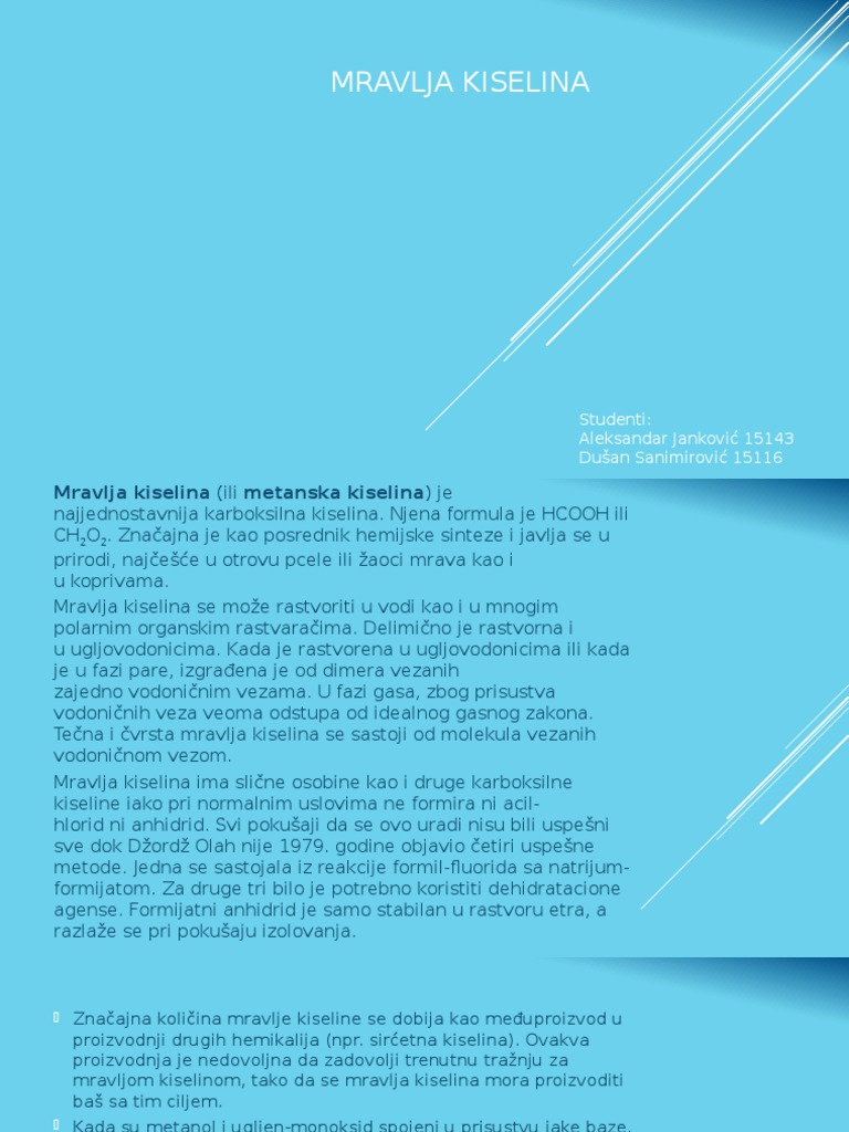 Mravlja Kiselina | PDF