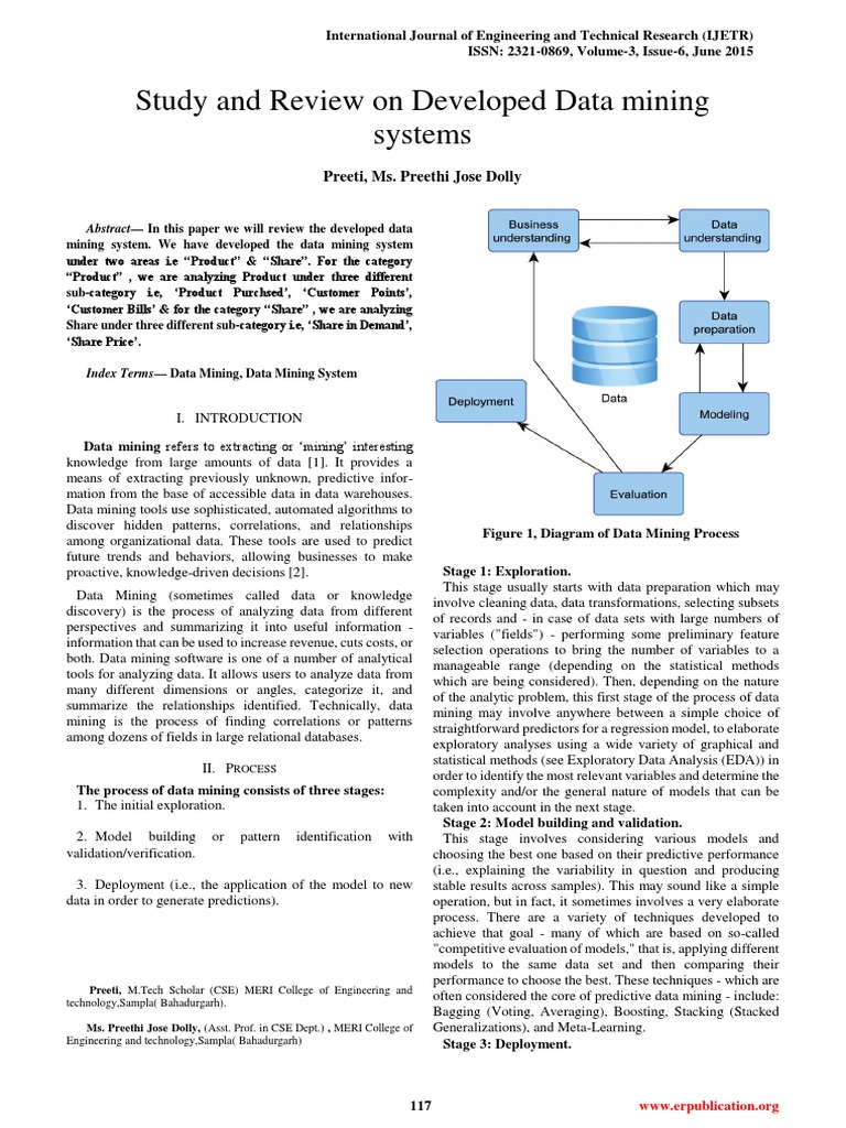 Study and Review On Developed Data Mining Systems: Preeti, Ms. Preethi ...