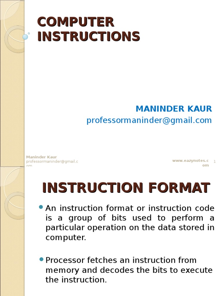 An Overview of Computer Instruction Formats | PDF | Instruction Set ...