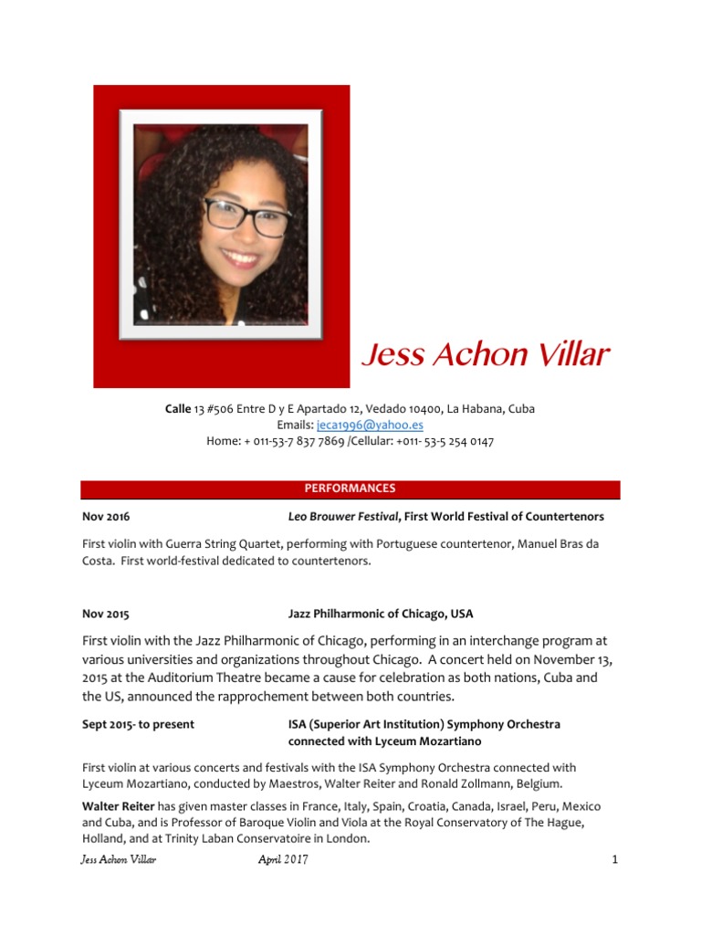 Jessica Bio | PDF | Orchestras | Conducting