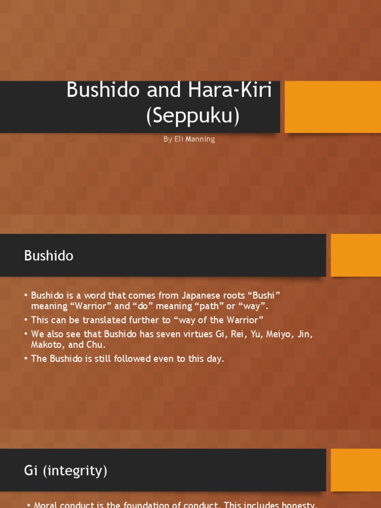 Bushido and Hara-Kiri Seppuku | PDF | Bushido | Feudal Japan