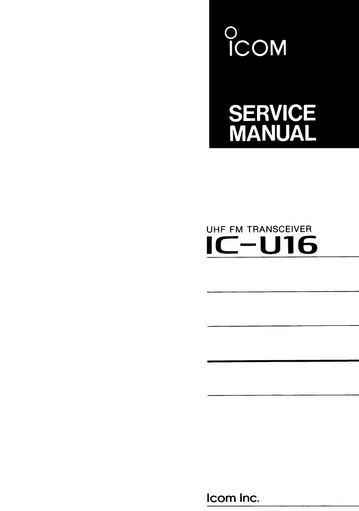 ICOM IC-U16 Service Manual | PDF