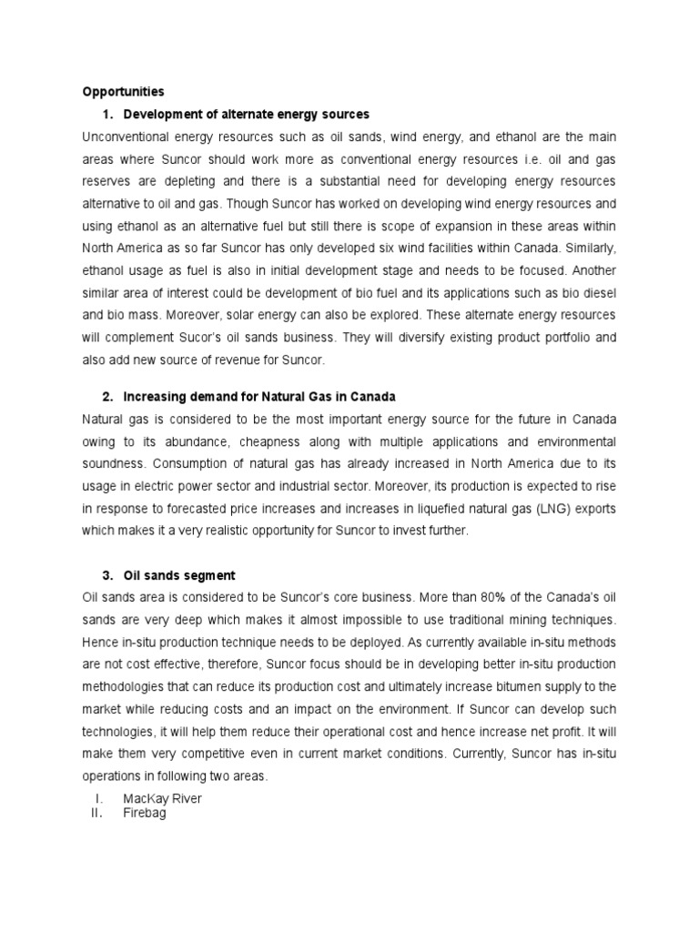 Opportunities 1. Development of Alternate Energy Sources | PDF