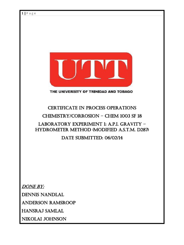 API Gravity Lab PDF | PDF | Density | Petroleum