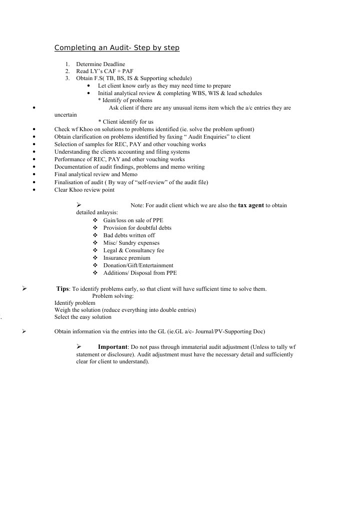 Completing An Audit - Step by Step | PDF | Audit | Service Industries