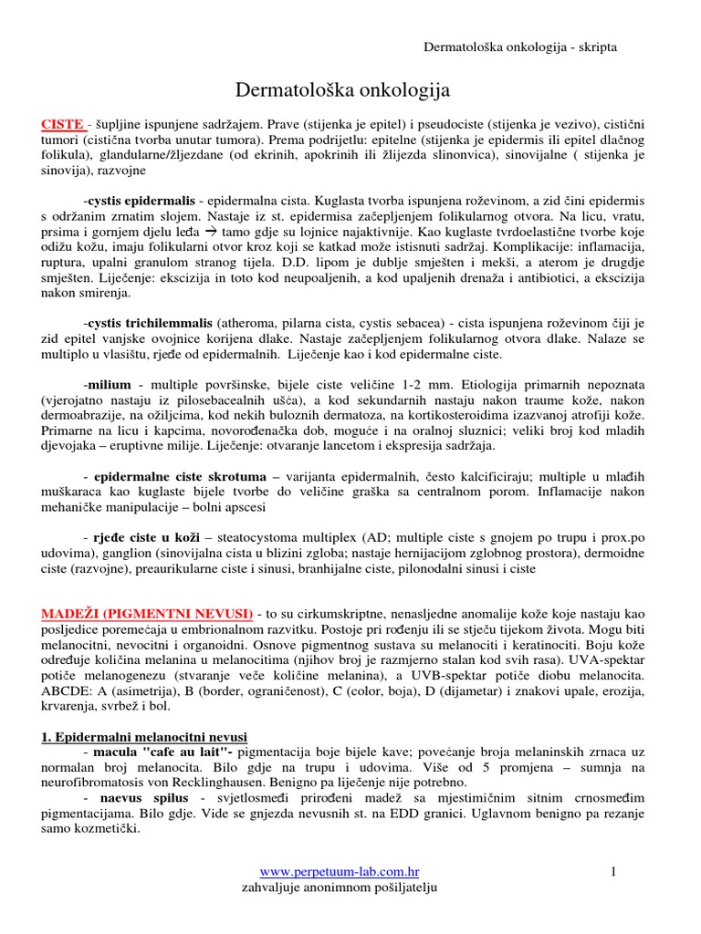 Dermatoloska Onkologija PDF | PDF