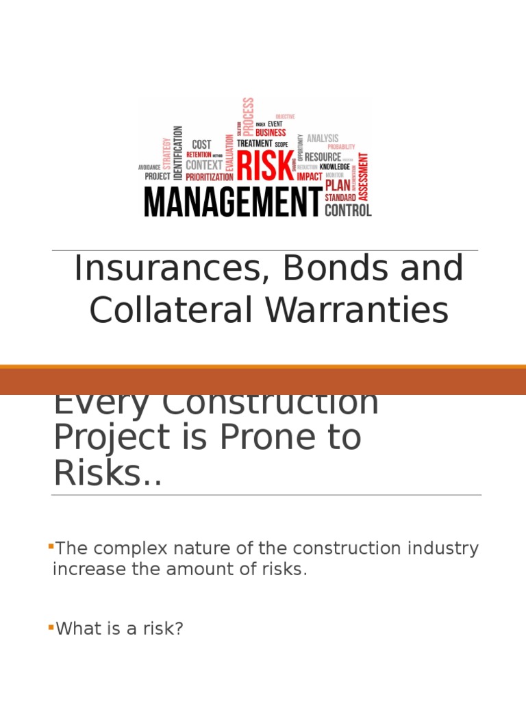 Risk Management - Insurances, Bonds and Collateral Warranties-1 | PDF ...