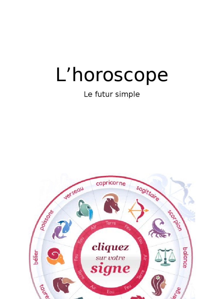 L'Horoscope, Le Futur Simple | PDF